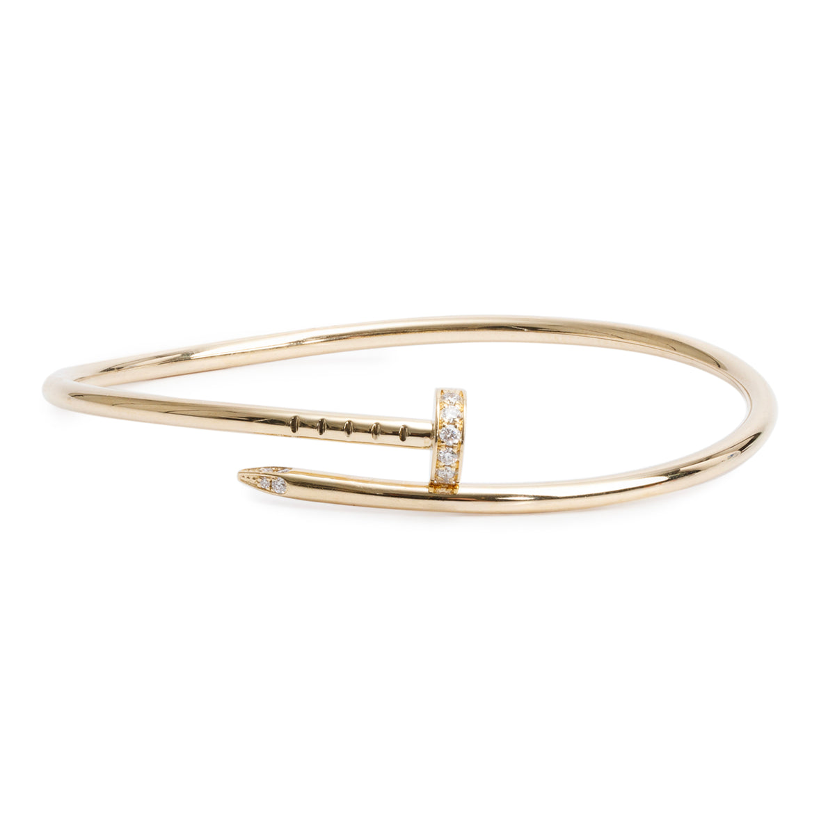Cartier 18k Yellow Gold Juste Un Clou Diamond Bracelet, Small Model, S – Oliver Jewellery