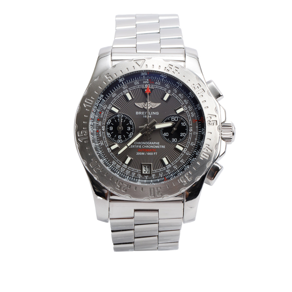 Breitling Stainless Steel Professional Skyracer 43.5 MM Chronograph Au – OLIVER'S
