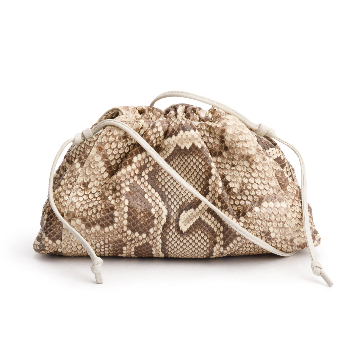 Bottega Veneta Neutral Python The Mini Pouch – OLIVER'S