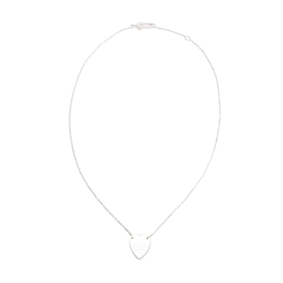 Gucci Sterling Silver Trademark Heart Pendant Necklace w/ Box – Oliver Jewellery