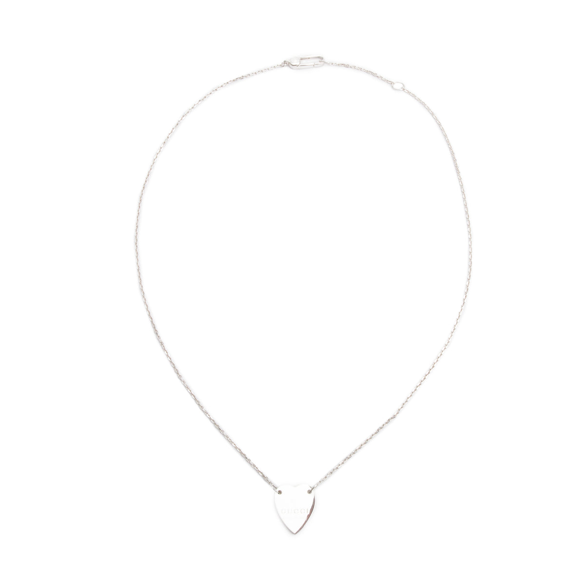 Gucci Sterling Silver Trademark Heart Pendant Necklace – Oliver Jewellery