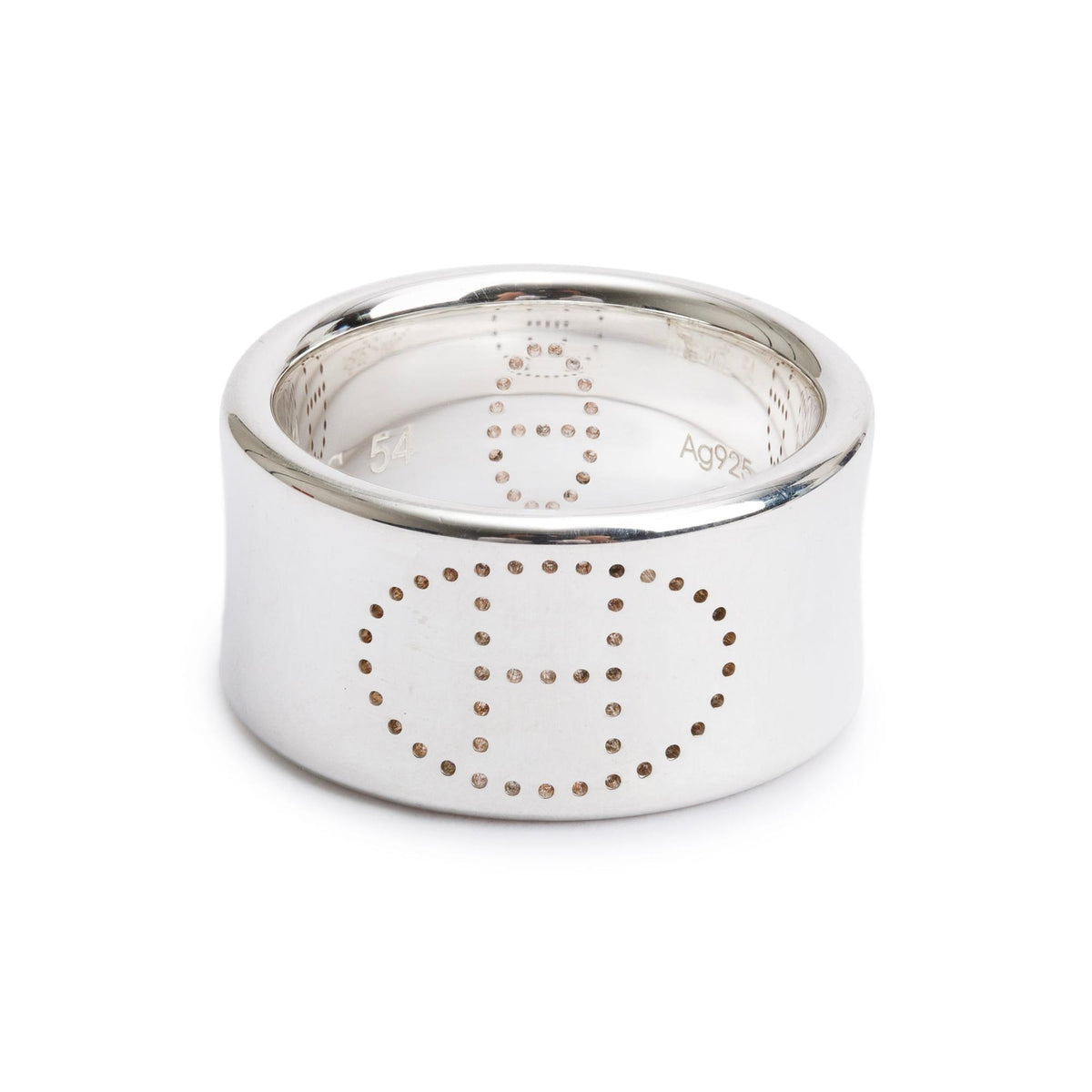 Hermes Sterling Silver Eclipse Ruban Ring Size 54 7 w/ Box – OLIVER'S