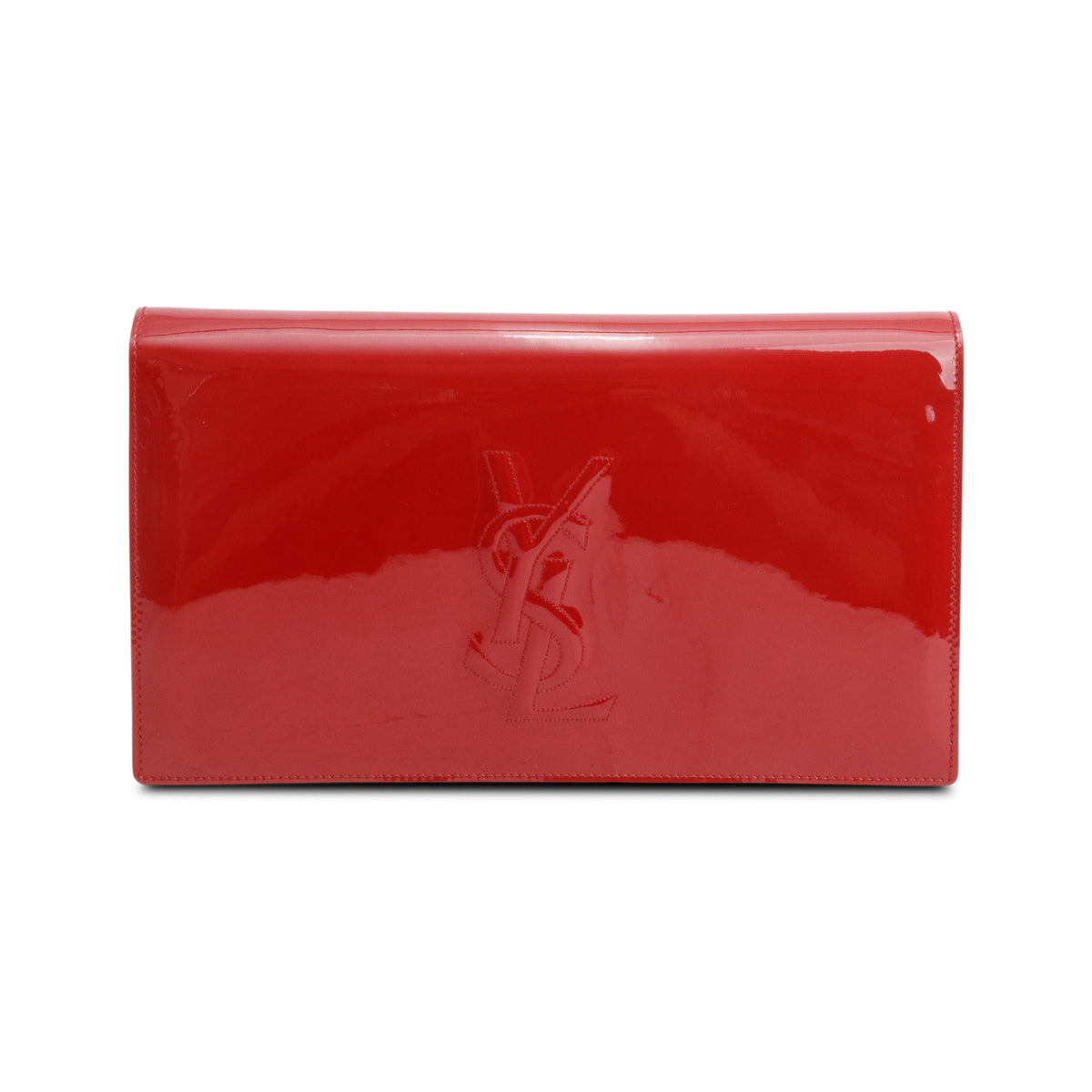 Saint Laurent Large Red Patent Leather Belle de Jour Clutch – OLIVER'S
