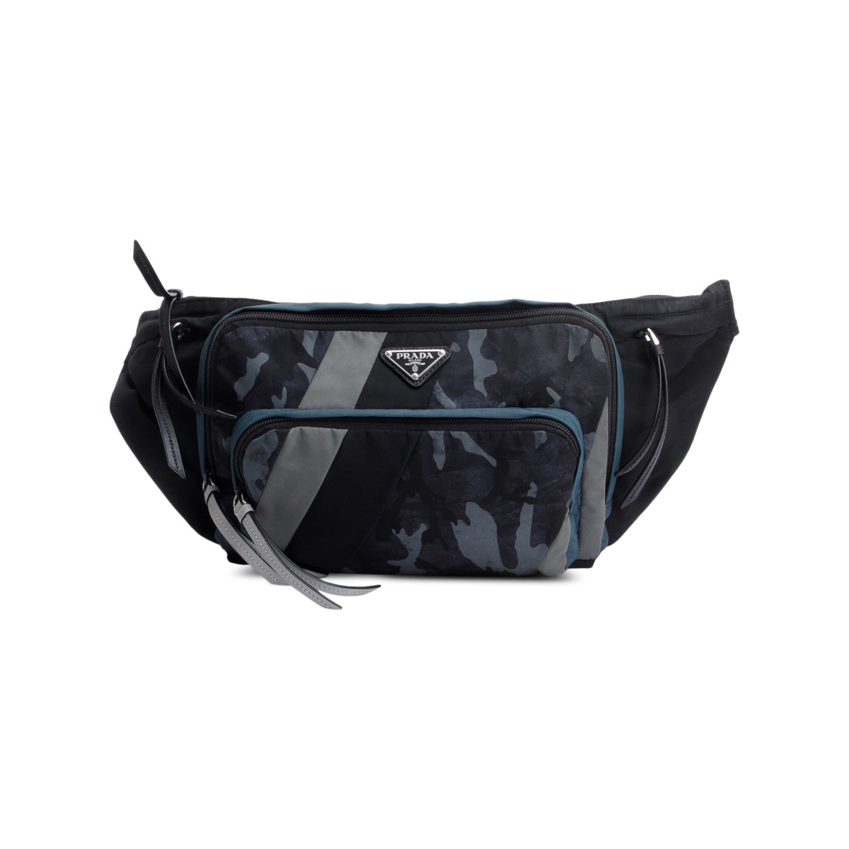 Prada Black/Blue/Grey Camouflage Tessuto Nylon Belt Bag – OLIVER'S