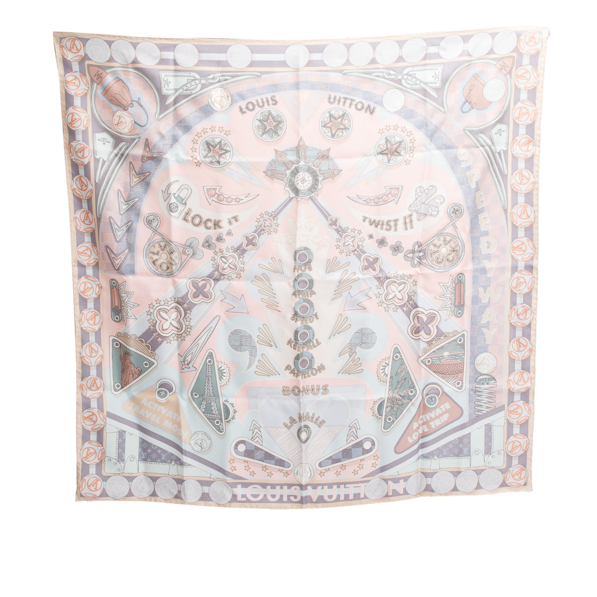 Louis Vuitton Pink Multicolor Pinball Silk Scarf – OLIVER'S