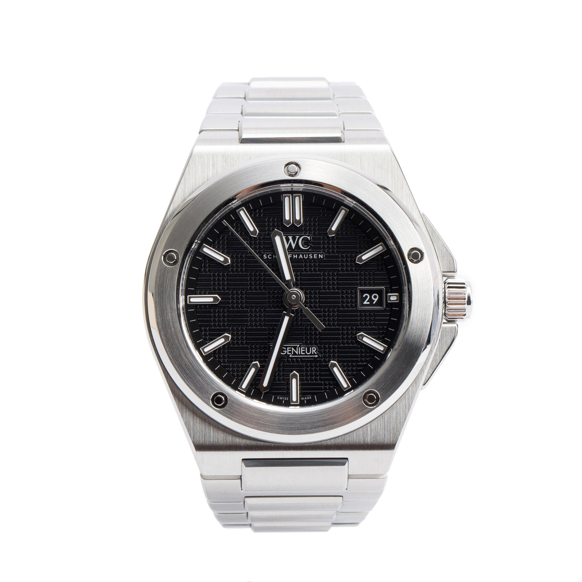 IWC Stainless Steel Ingenieur 40 MM Automatic Watch Black Dial 3289 w ...
