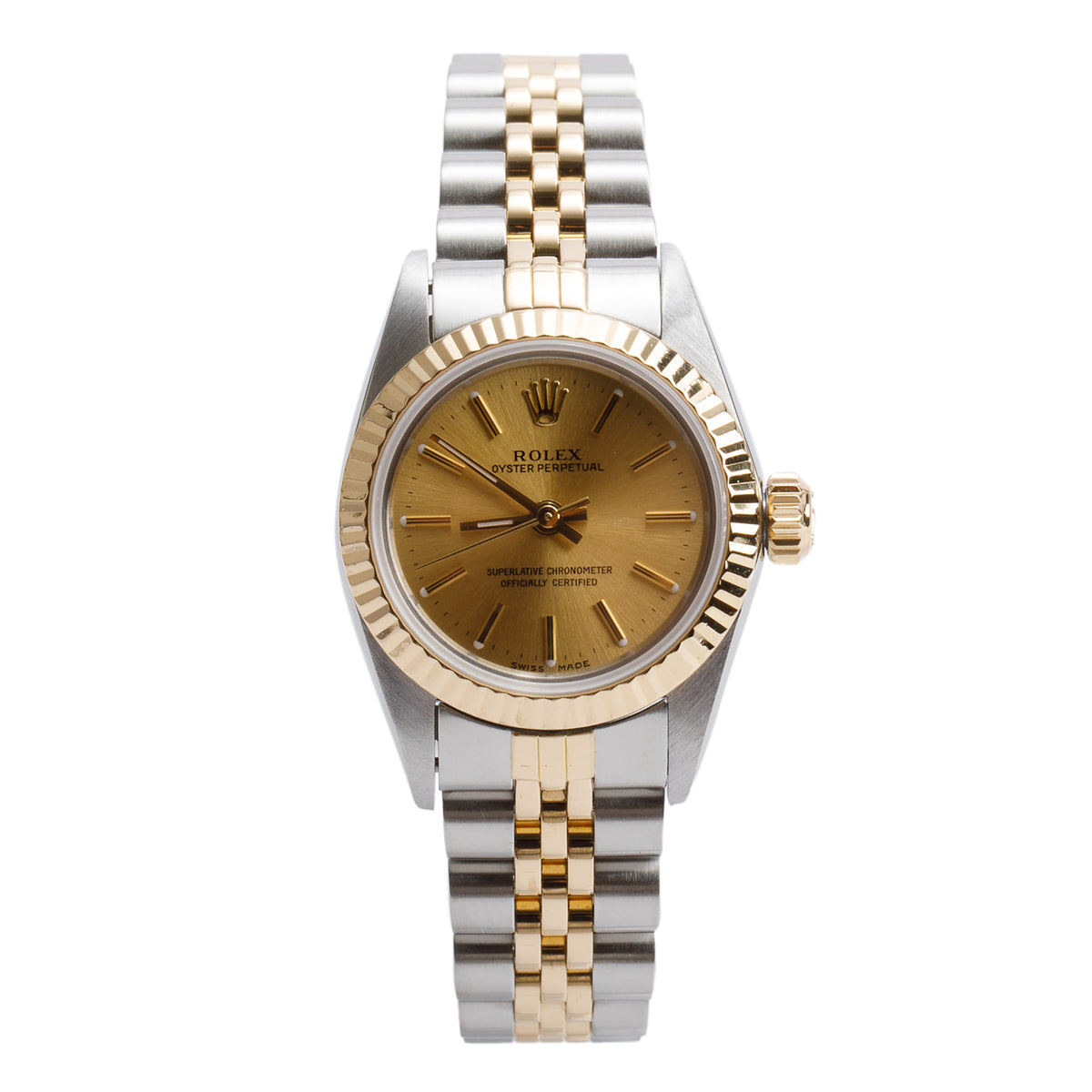 Rolex Stainless Steel & 18k Yellow Gold Oyster Perpetual 26 MM Watch G ...