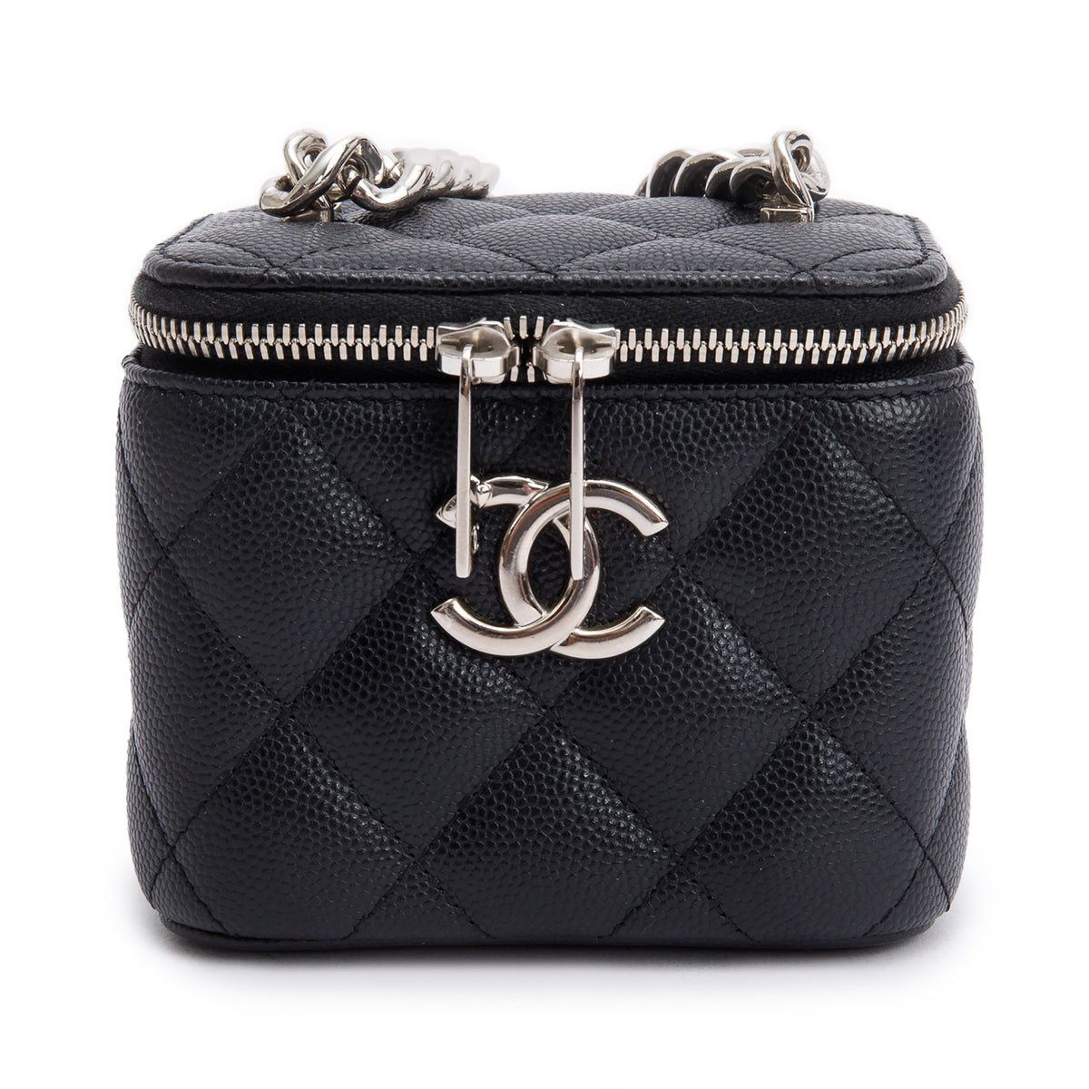 Chanel 2021 Black Caviar Leather Micro Coco Vanity Case w/ Box – Oliver ...
