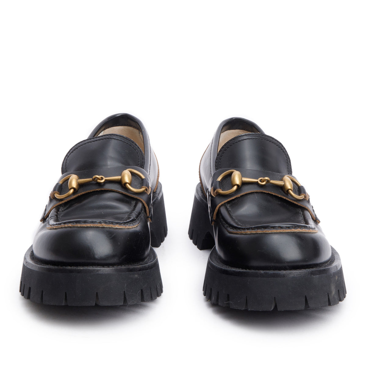 Gucci Black Horsebit Lug Sole Loafers, Size 37 – OLIVER'S