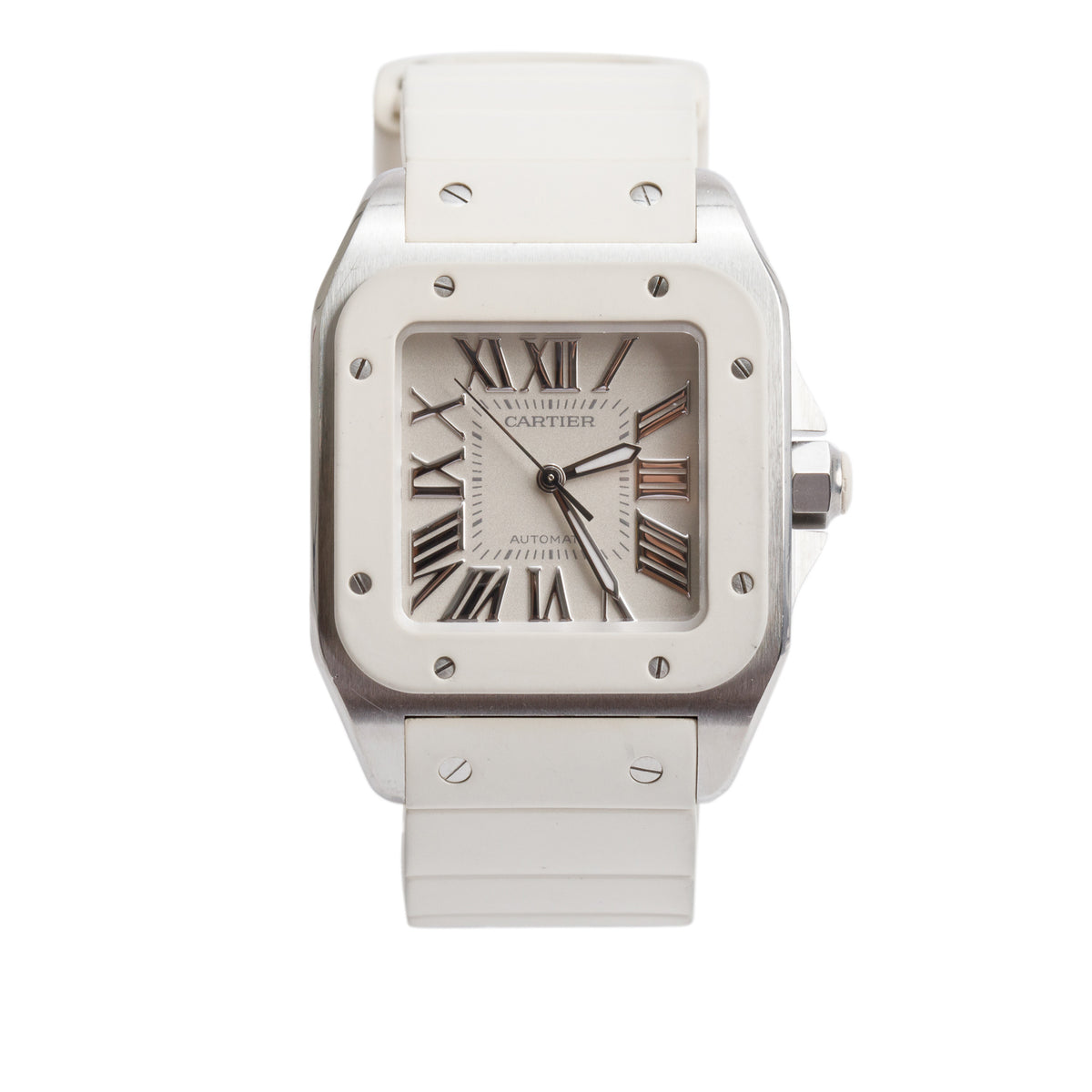 Cartier Stainless Steel Santos 100 Automatic Watch, Medium Model 2878 ...