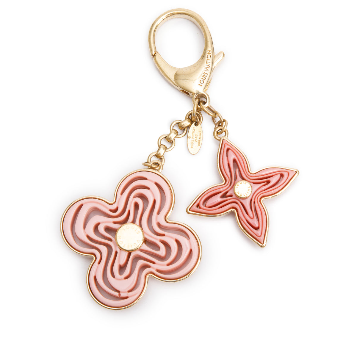 Louis Vuitton Gold-Tone Metal Rose Resin Naif Bag Charm & Key Holder ...