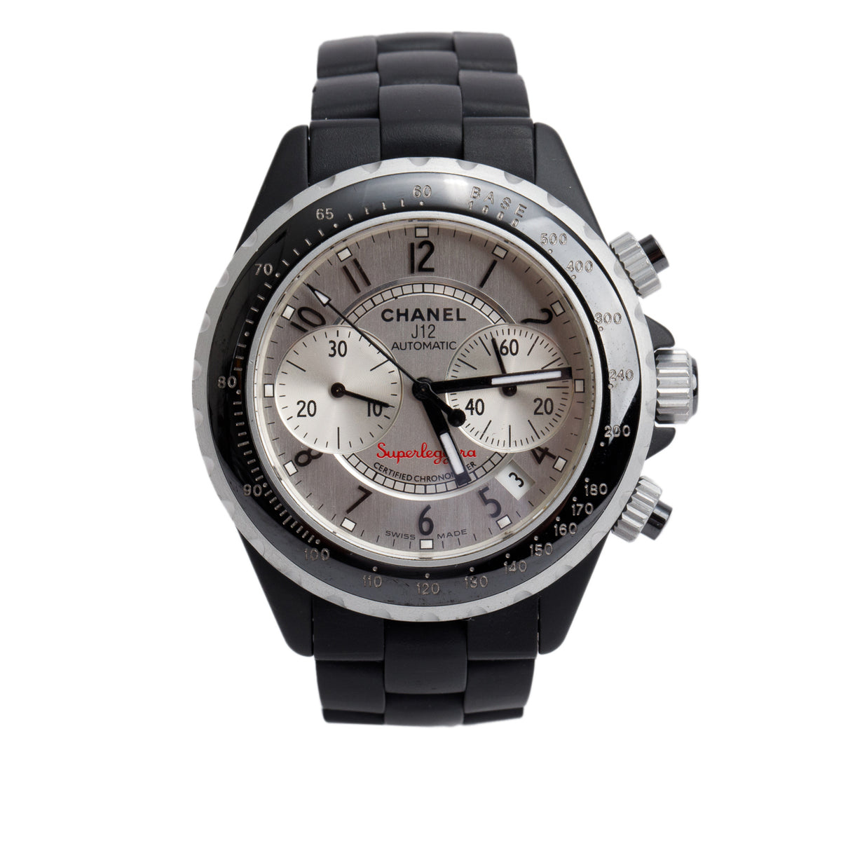 Chanel Titanium & Black Ceramic J12 41 MM Automatic Chronograph Watch ...