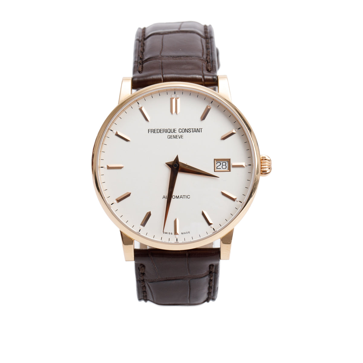 Frederique Constant 18k Rose Gold Slimline 37.5 MM Automatic Watch w ...
