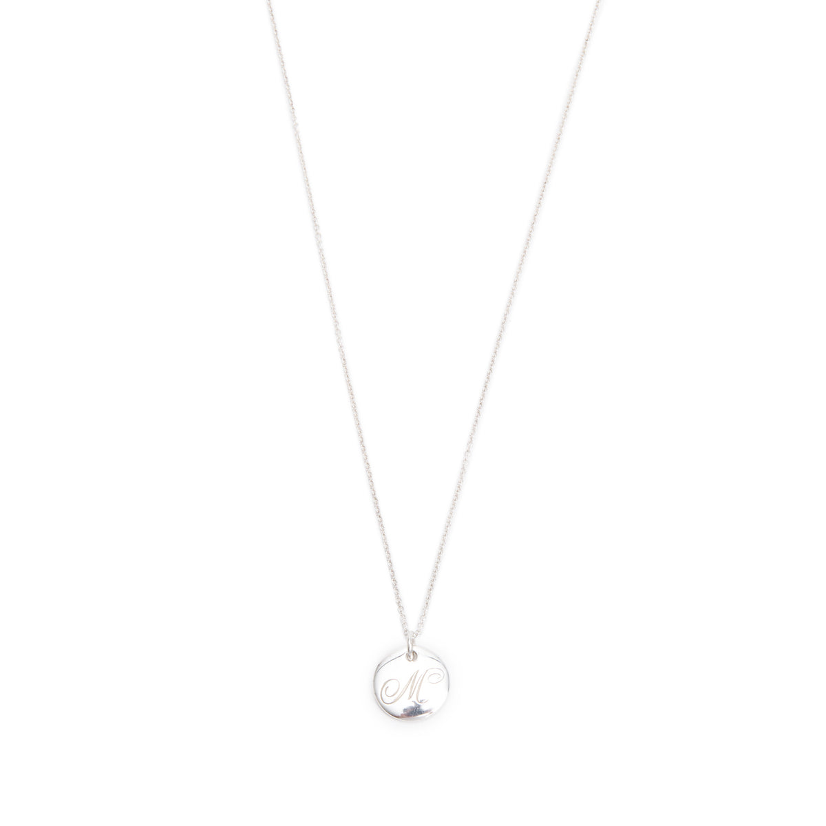 Tiffany & Co. Sterling Silver Notes Letter 'M' Disc Charm Pendant Neck ...