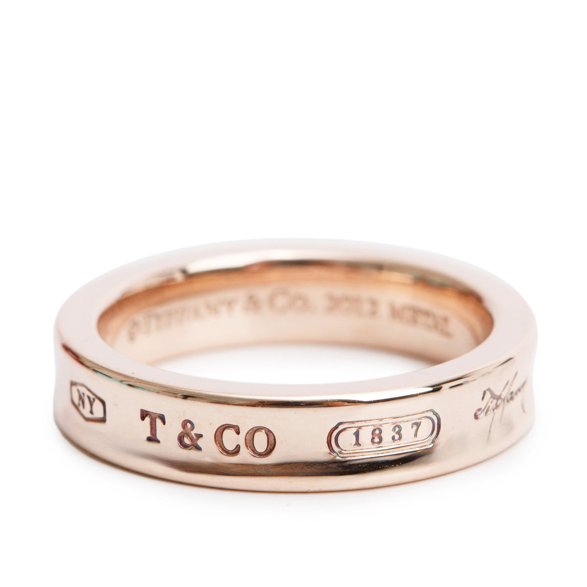 Tiffany & Co. Rubedo Metal 1837 Narrow Ring, Size 4.5 – Oliver Jewellery