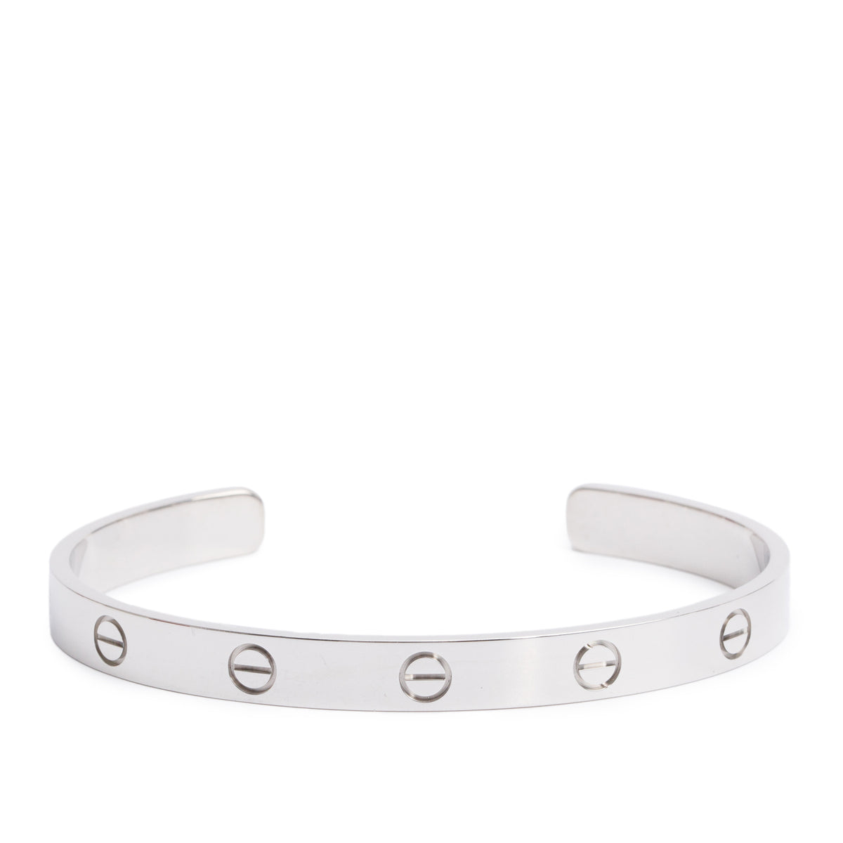 Cartier 18k White Gold Love Cuff, Size 18 w/ Box & Certificate – OLIVER'S