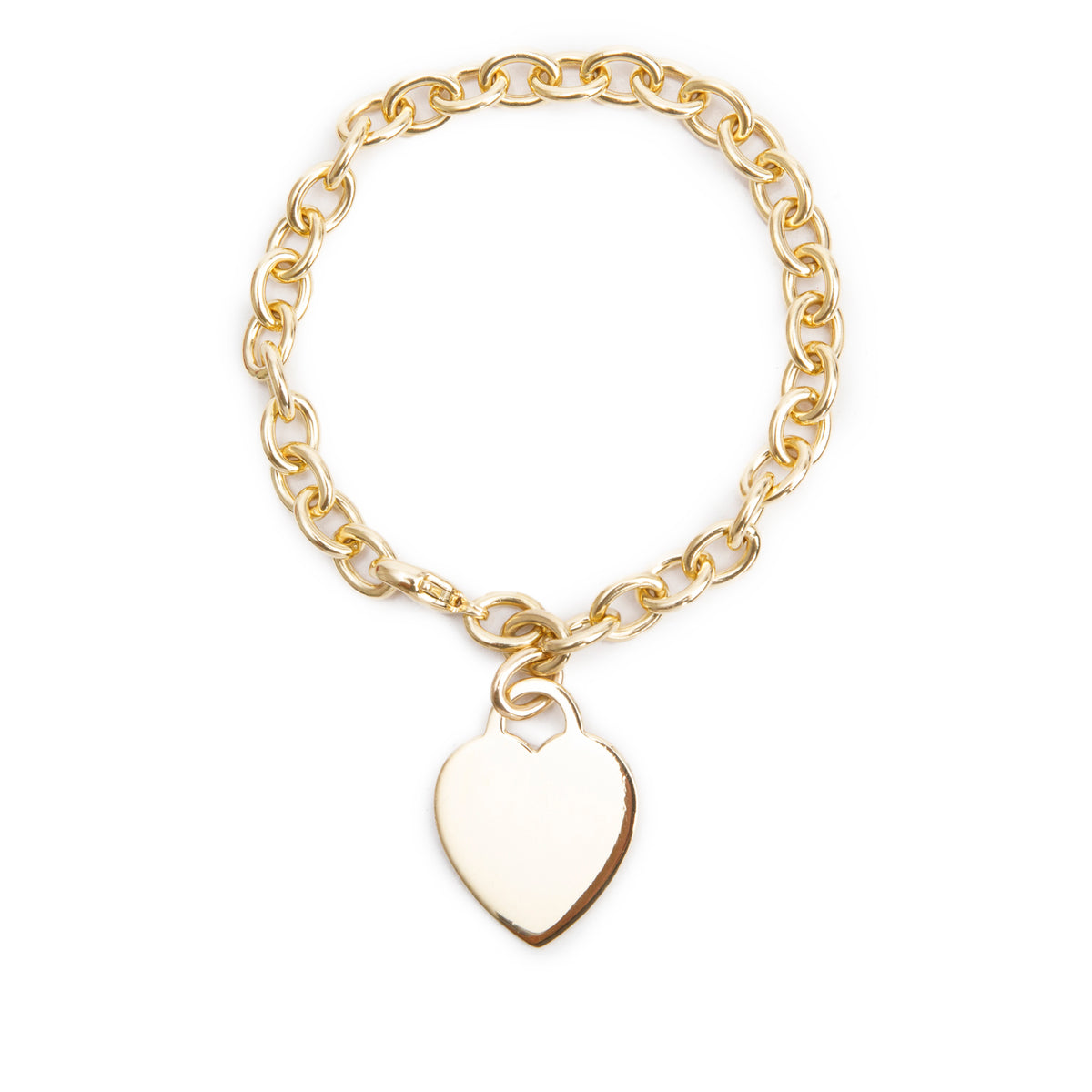 Tiffany & Co. 18k Yellow Gold Heart Tag Charm Bracelet w/ Box – OLIVER'S