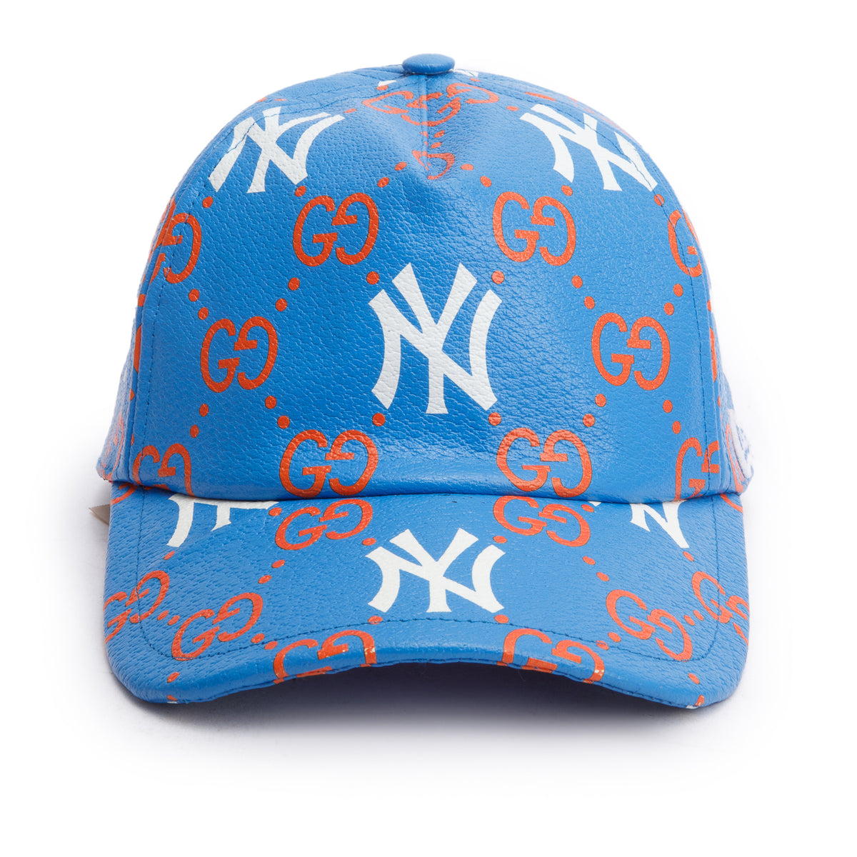 Gucci x MLB Blue Leather GG NY Yankees Baseball Hat, Size M 58 cm ...