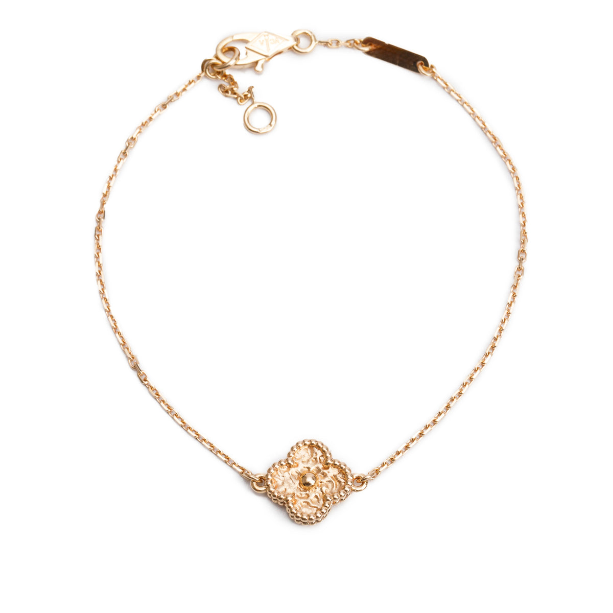 Van Cleef & Arpels 18k Rose Gold Sweet Alhambra 1 Motif Bracelet w/ Bo ...