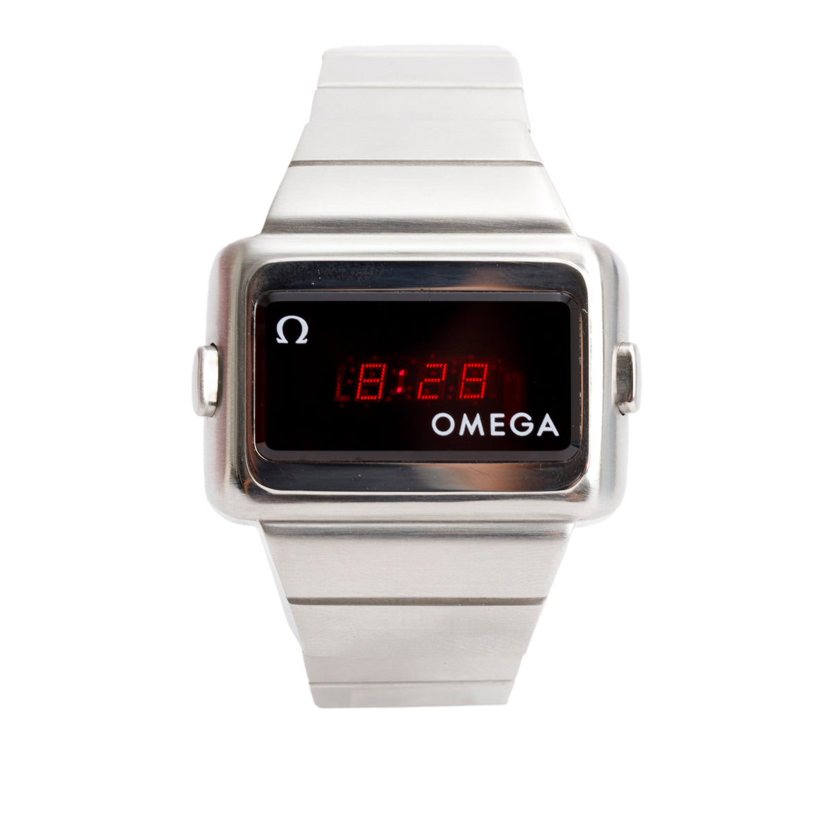 Omega Vintage Stainless Steel Time Computer Digital Watch w/ Box – OLIVER'S
