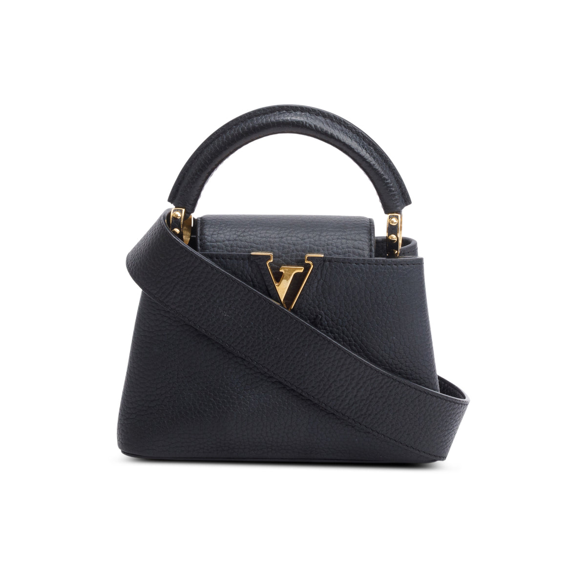 Louis Vuitton Black Taurillon Leather Mini Capucines w/ Strap – OLIVER'S