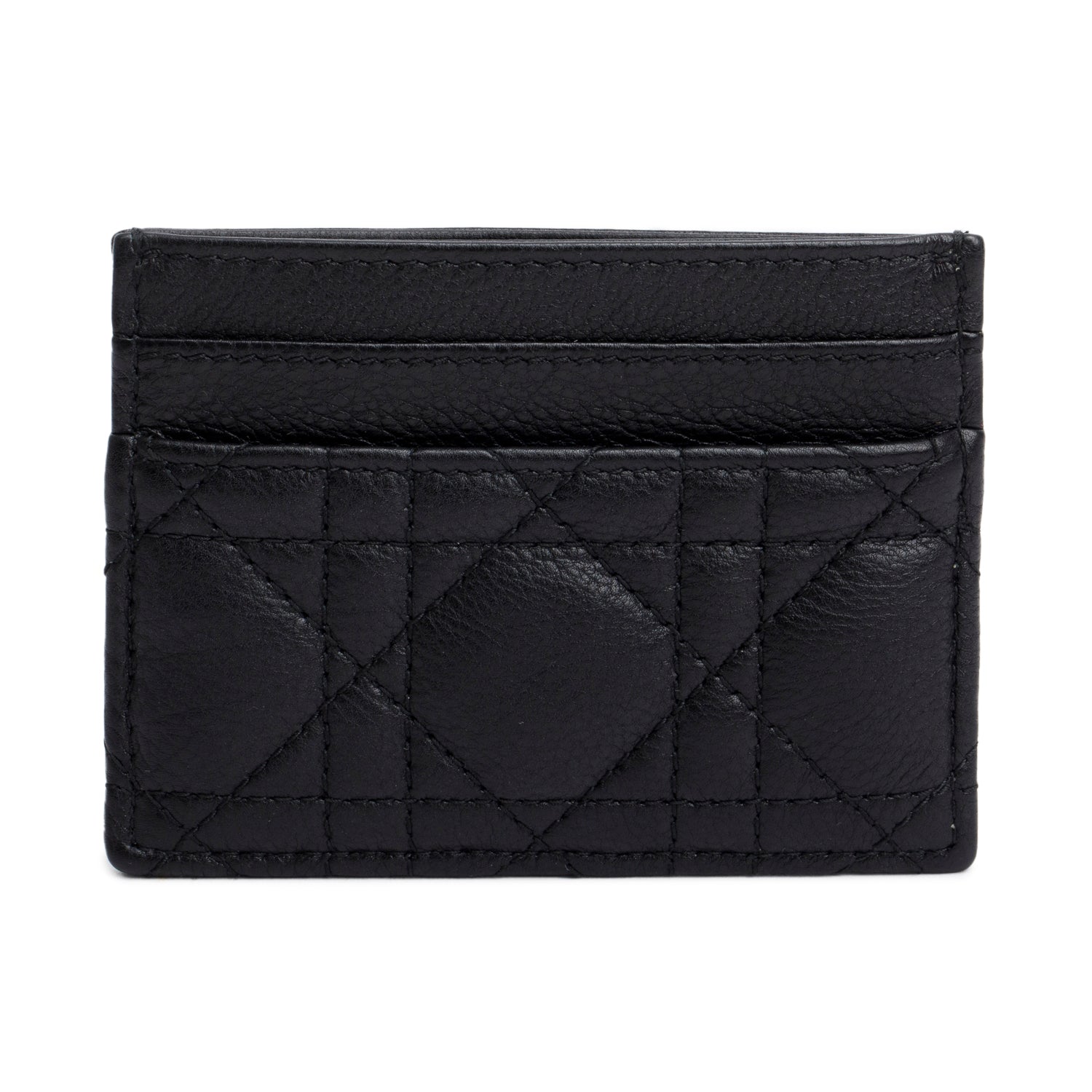 Christian Dior 2023 Black Supple Cannage Leather Caro Freesia Card Hol ...