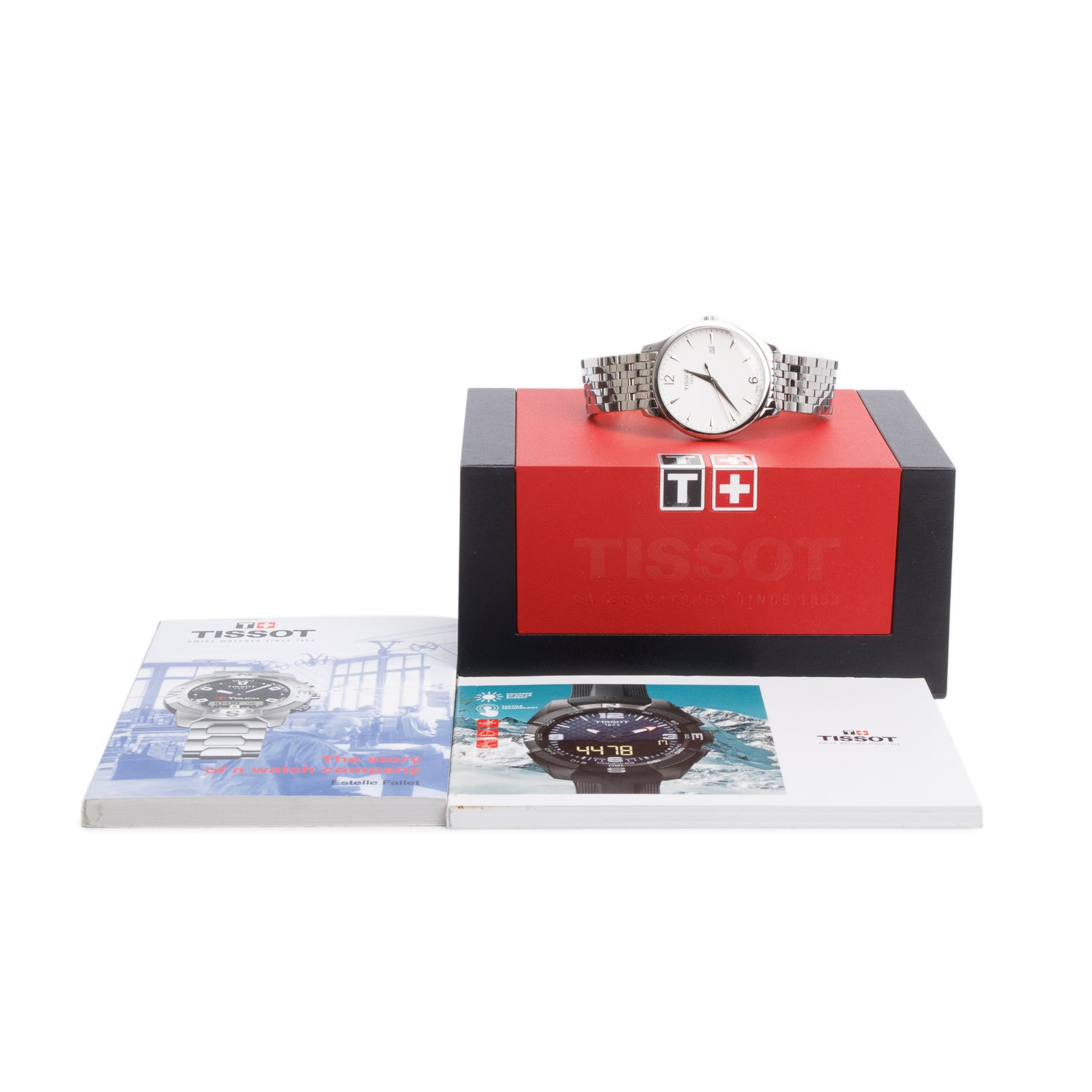 Tissot Stainless Steel Tradition 42 MM Quartz Watch Silver Dial w/ Box ...