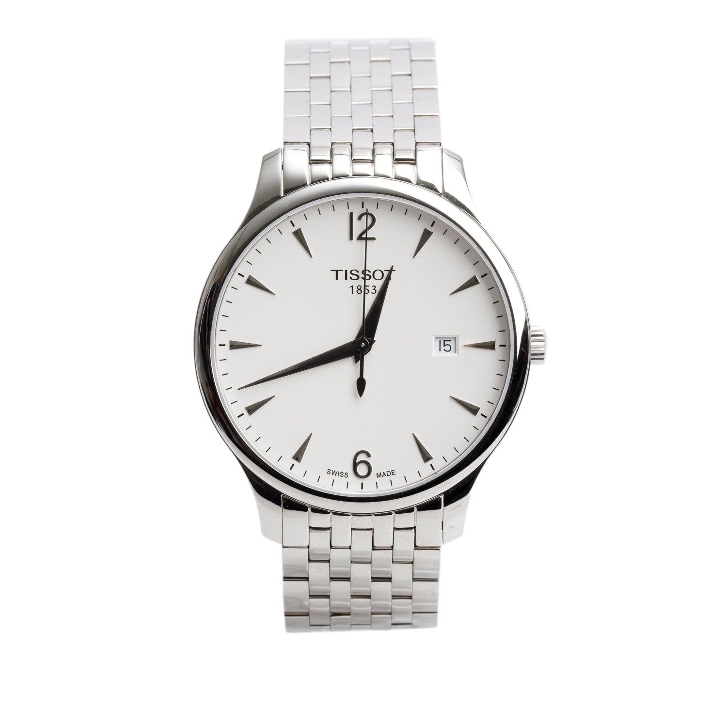 Tissot Stainless Steel Tradition 42 MM Quartz Watch Silver Dial w/ Box ...