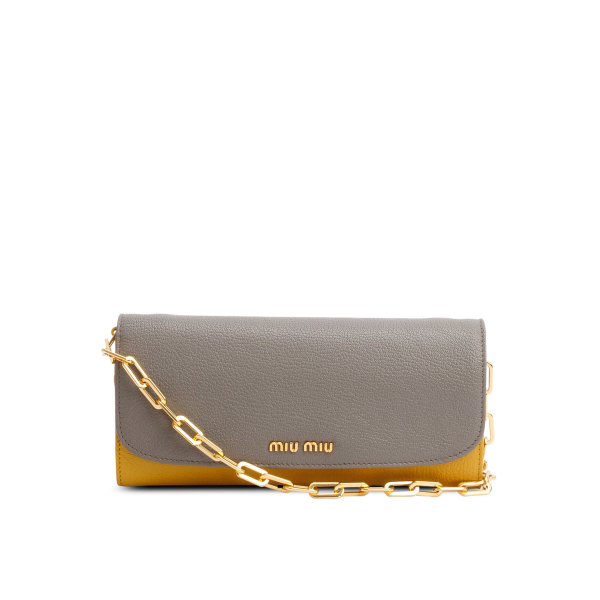 Miu Miu Bi-Color Madras Wallet on Chain w/ Box & Authenticity Card ...