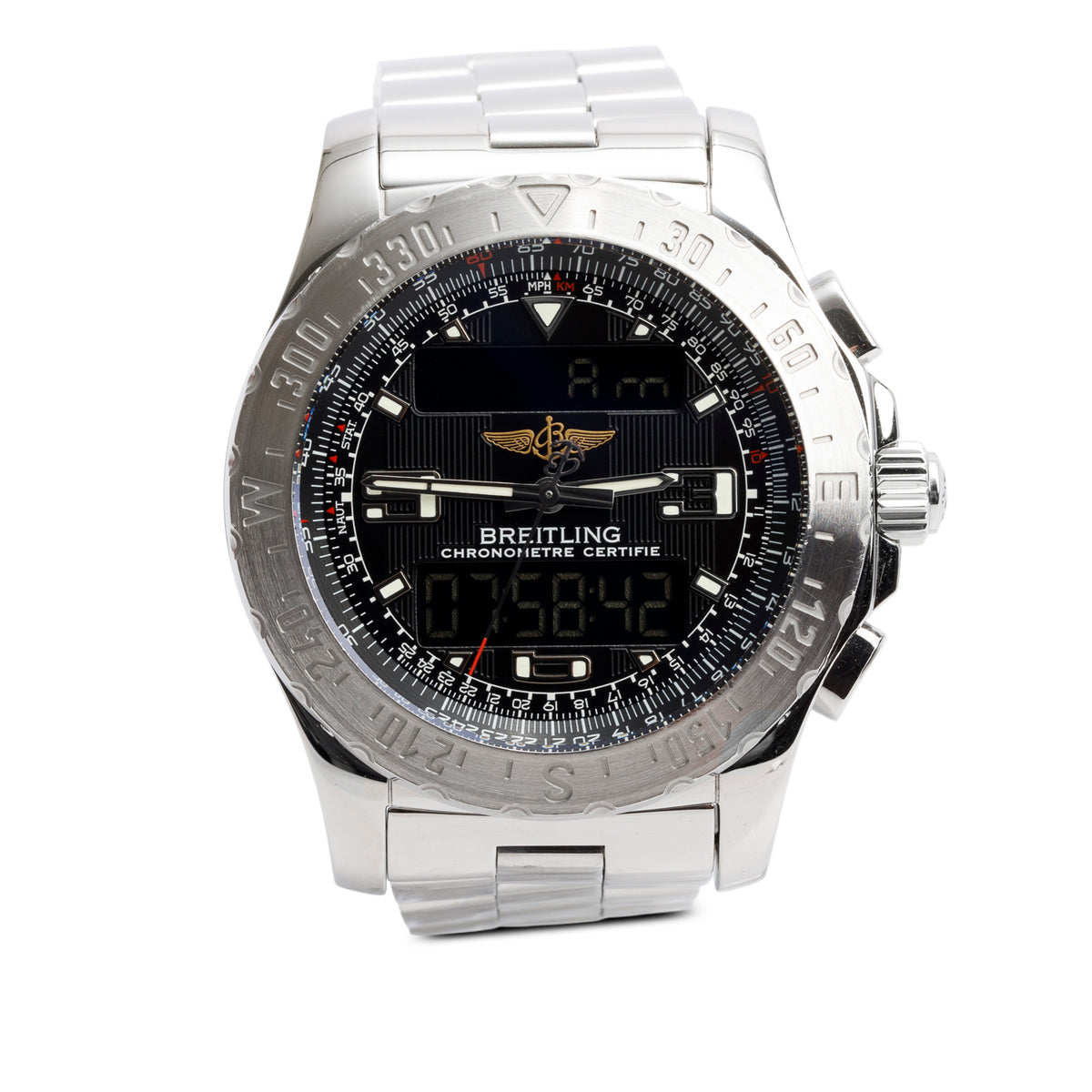 Breitling Stainless Steel Airwolf 43 MM Chronometer Quartz Watch A7836 ...
