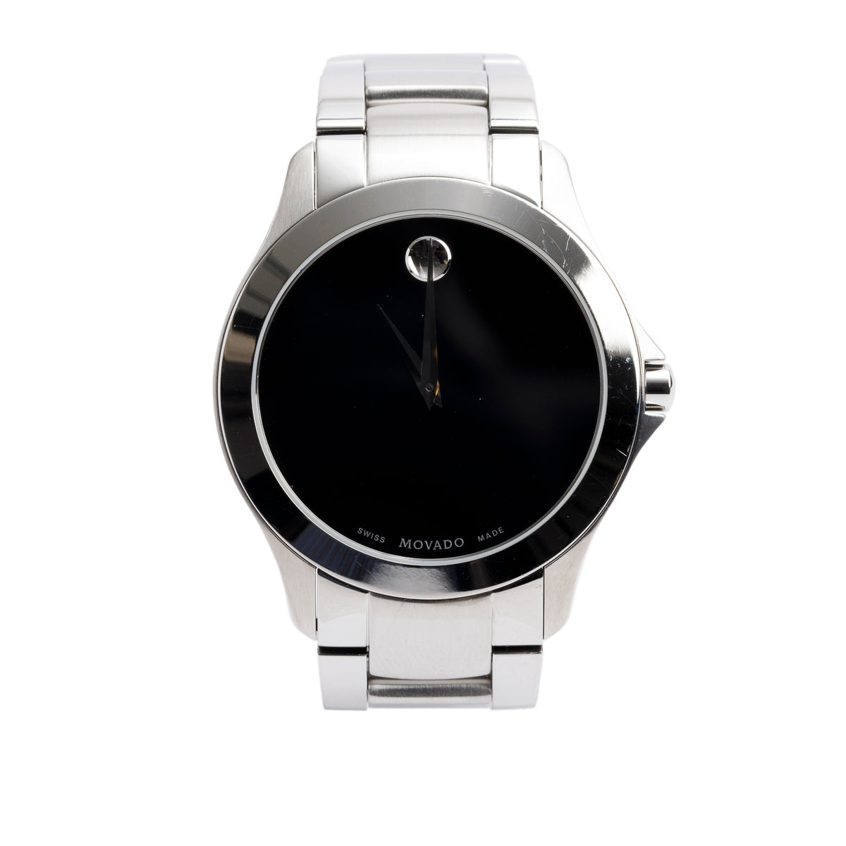 Movado Stainless Steel Masino 40 MM Quartz Watch Black Dial w/ Box ...