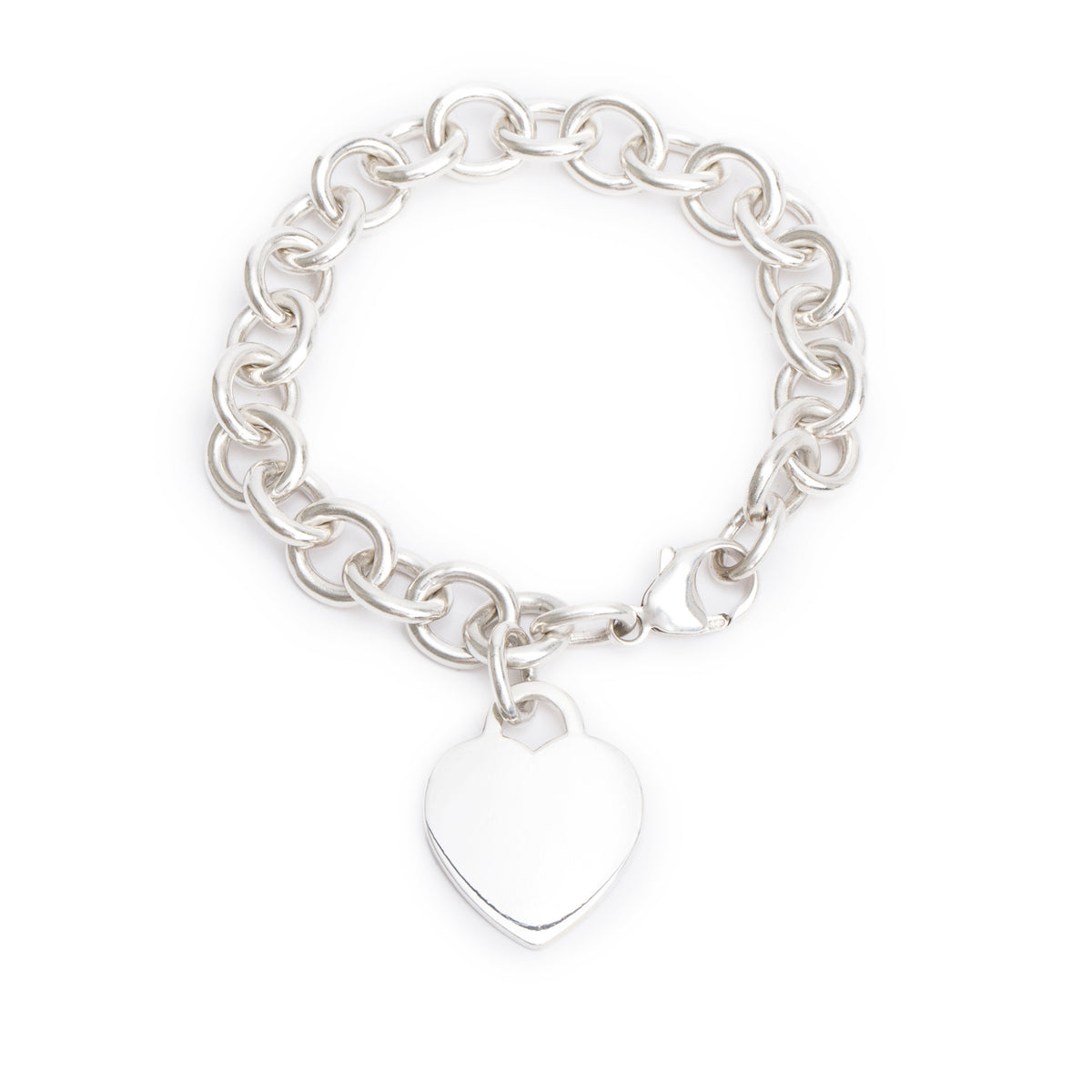 Birks Sterling Silver Heart Tag Charm Bracelet – OLIVER'S