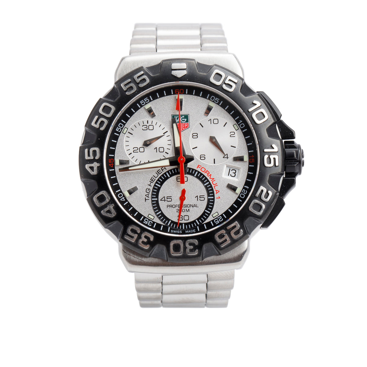 Tag Heuer Stainless Steel & Black Ceramic Formula 1 Chronograph 41 MM ...