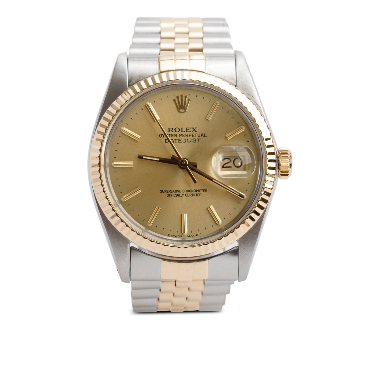 Rolex Stainless Steel & 18k Yellow Gold Datejust 36 MM Watch Gold Dial ...