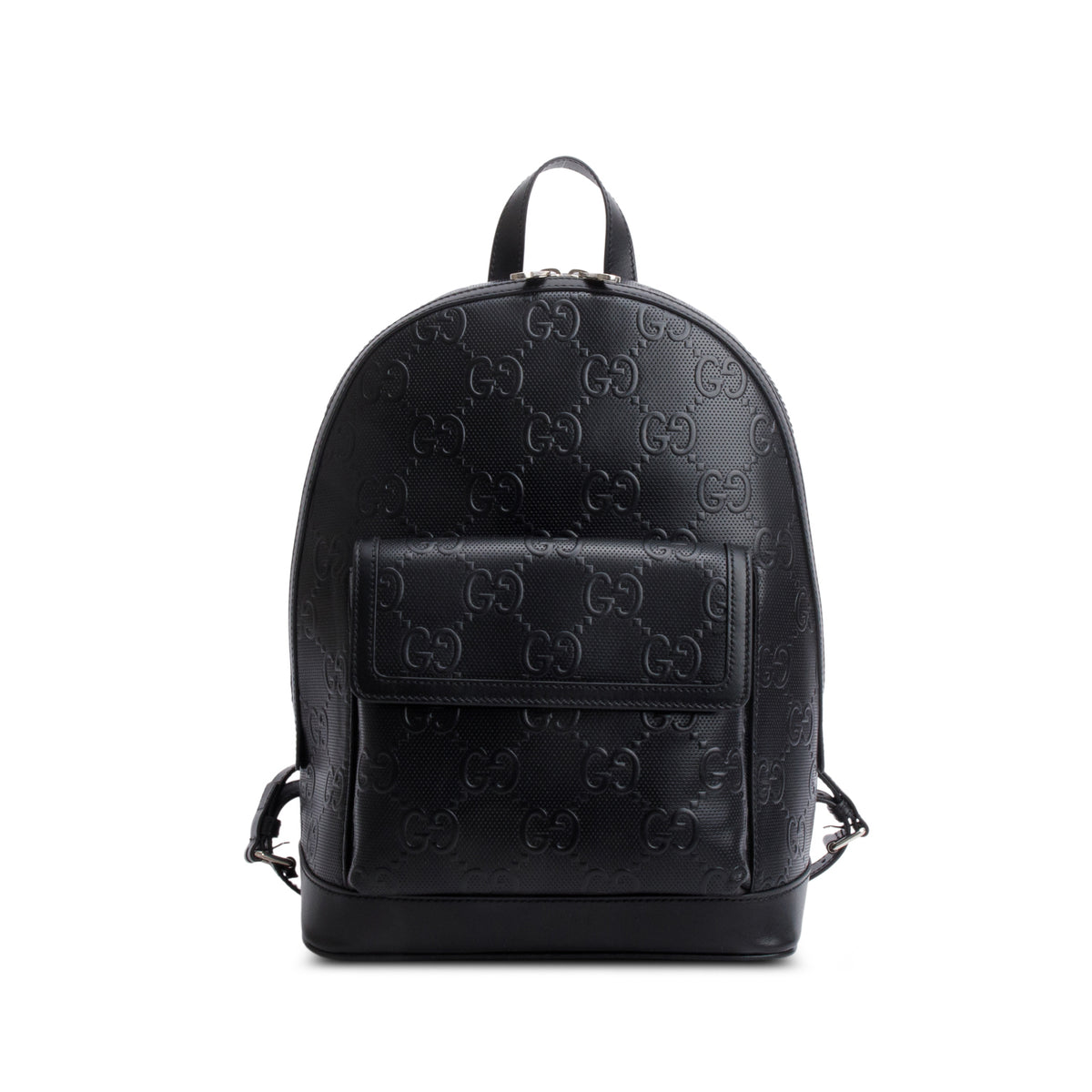 Gucci Black Embossed GG Jumbo Leather Backpack – OLIVER'S