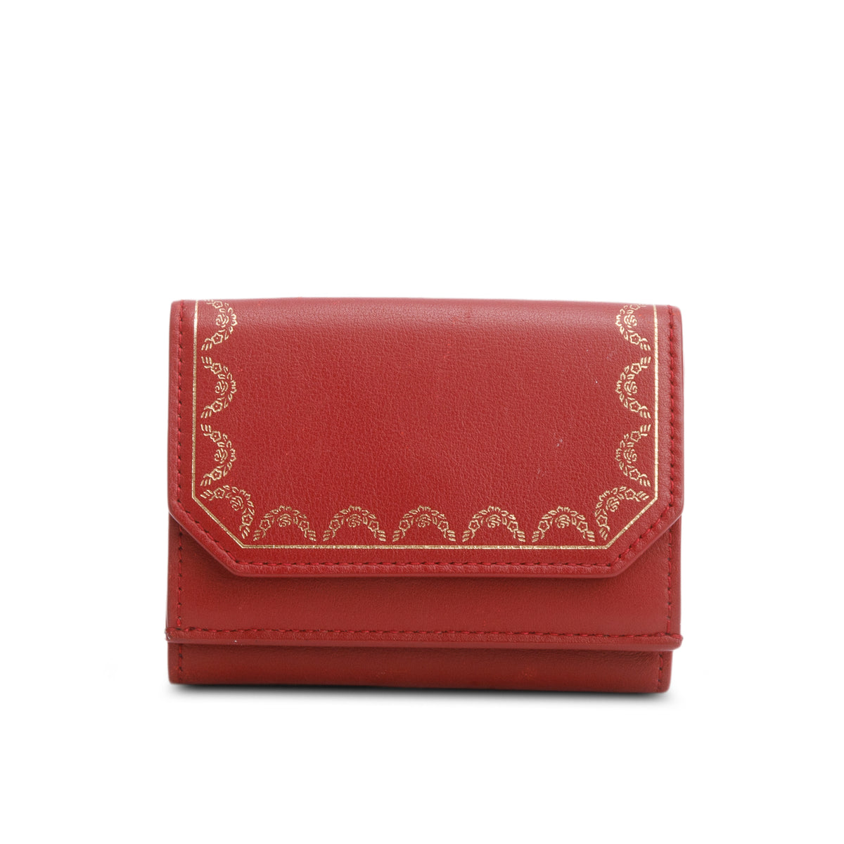 Cartier 2020 Red Leather Guirlande de Cartier Compact Wallet w/ Box ...