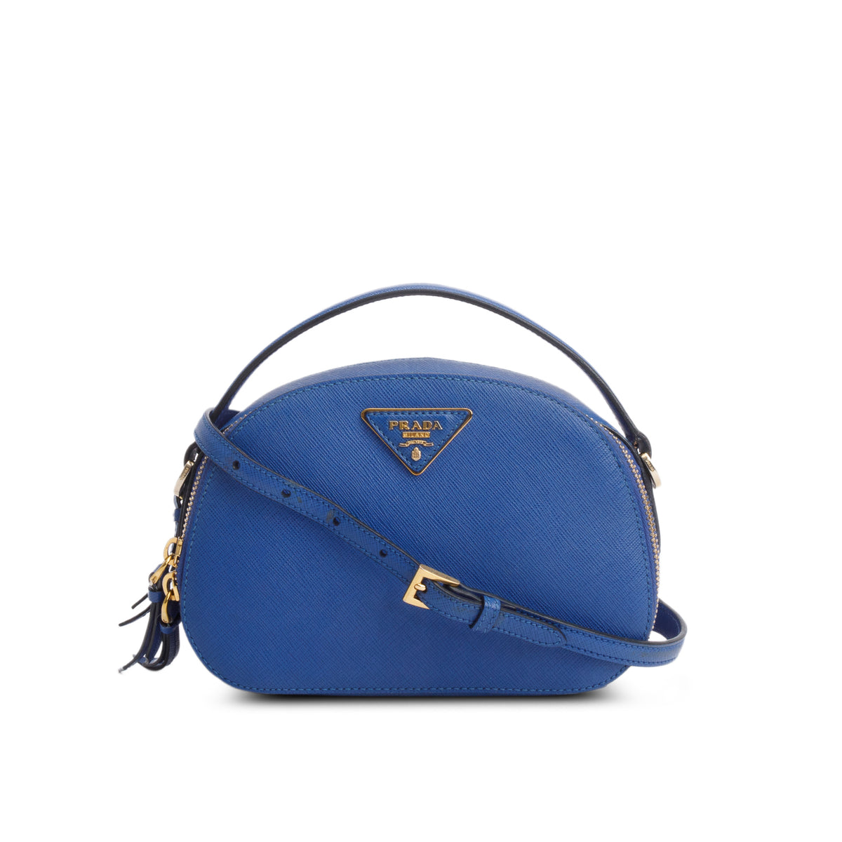 Prada Blue Saffiano Lux Leather Odette Bag w/ Box, Strap & Authenticit ...