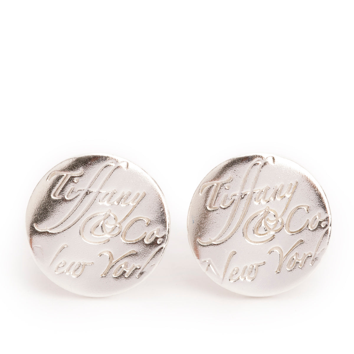 Tiffany & Co. Sterling Silver Notes Round Stud Earrings, 9 MM – OLIVER'S