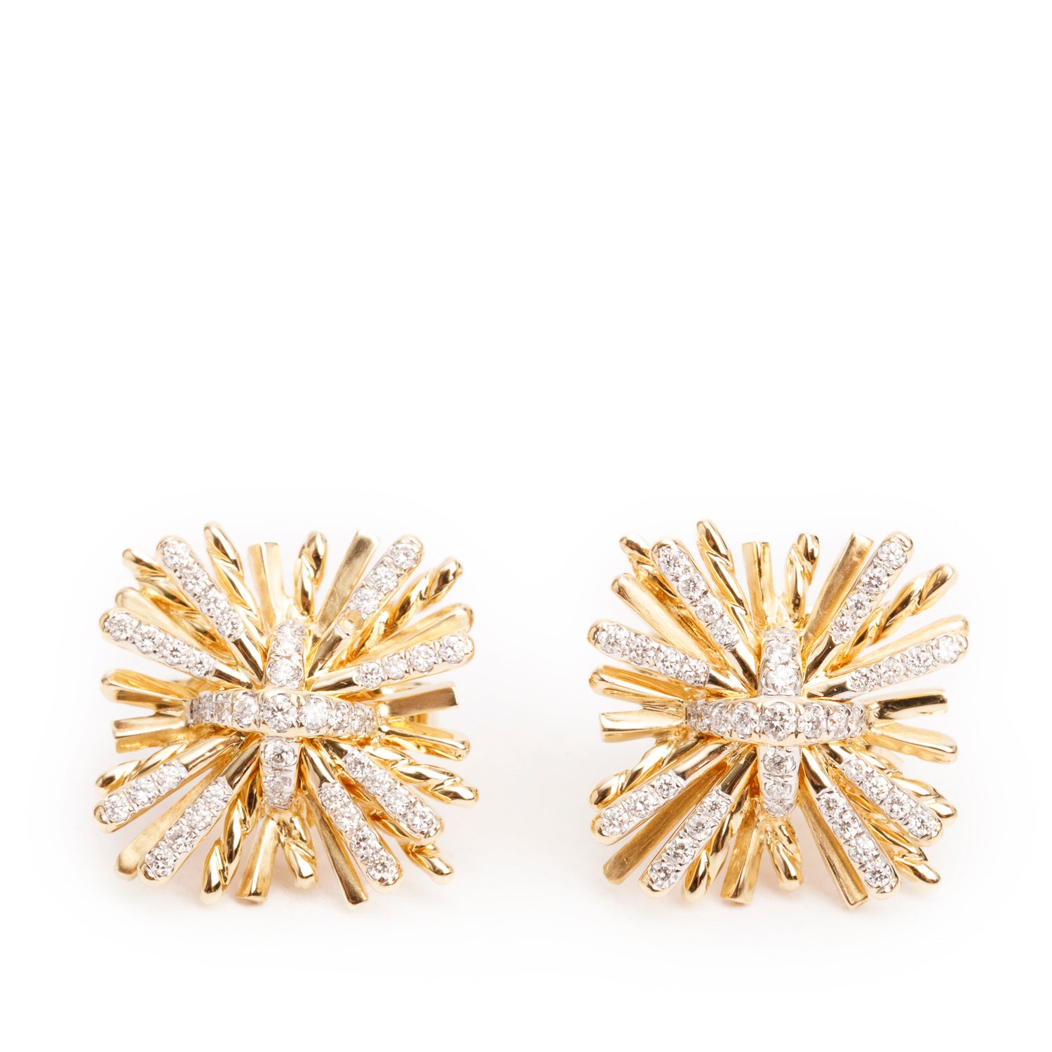 David Yurman 18k Yellow Gold Diamond Angelika Four Points Stud Earring ...