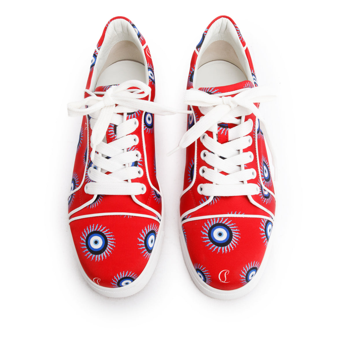 Christian Louboutin Red Crepe Satin Loubi Eye Louis Junior Spikes Orla ...