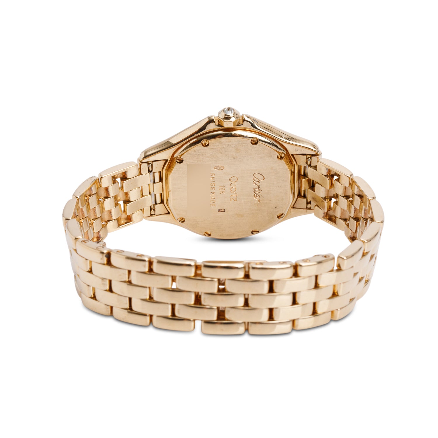 Cartier 18k Yellow Gold Diamond Bezel Cougar Figaro 26 MM Quartz Watch ...