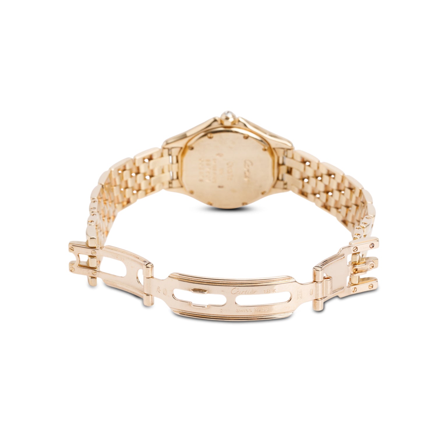 Cartier 18k Yellow Gold Diamond Bezel Cougar Figaro 26 MM Quartz Watch ...