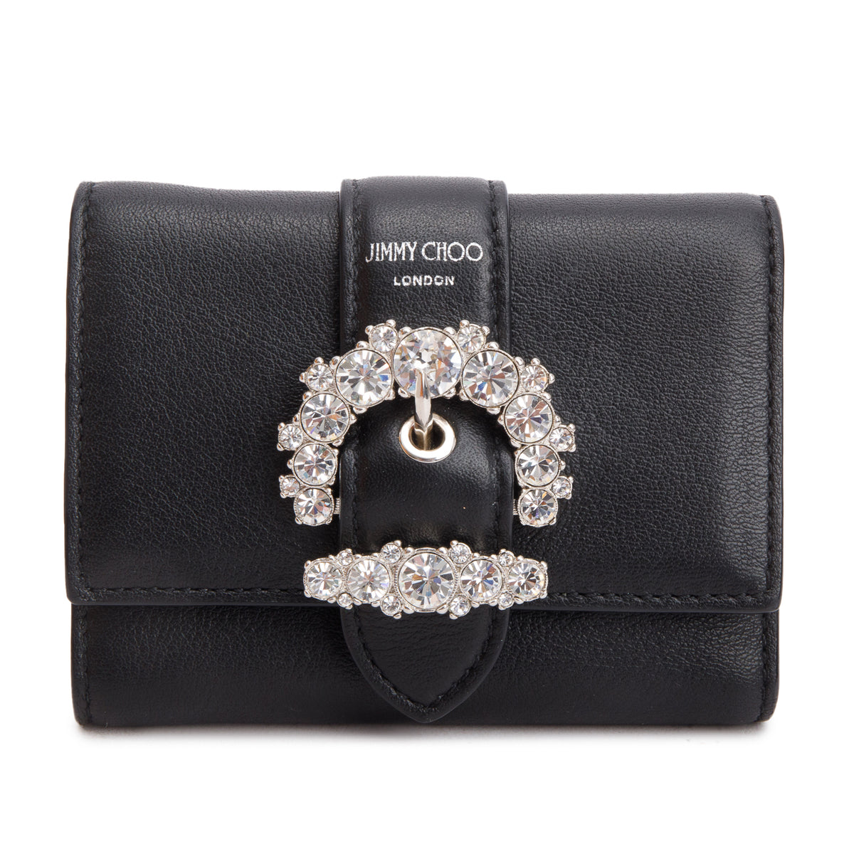 Jimmy Choo Black Calfskin Cheri Cosmos Compact Wallet w/ Box – OLIVER'S