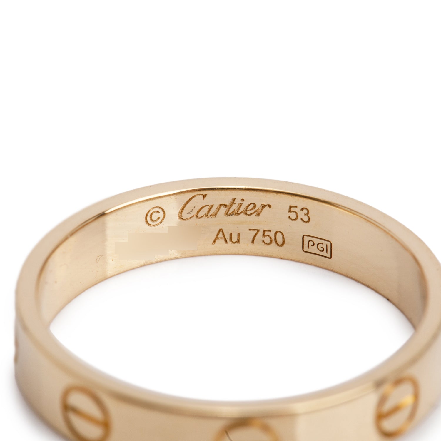 Cartier 18k Yellow Gold 3.6 mm Love Wedding Band Ring, Size 53 6.5 w ...
