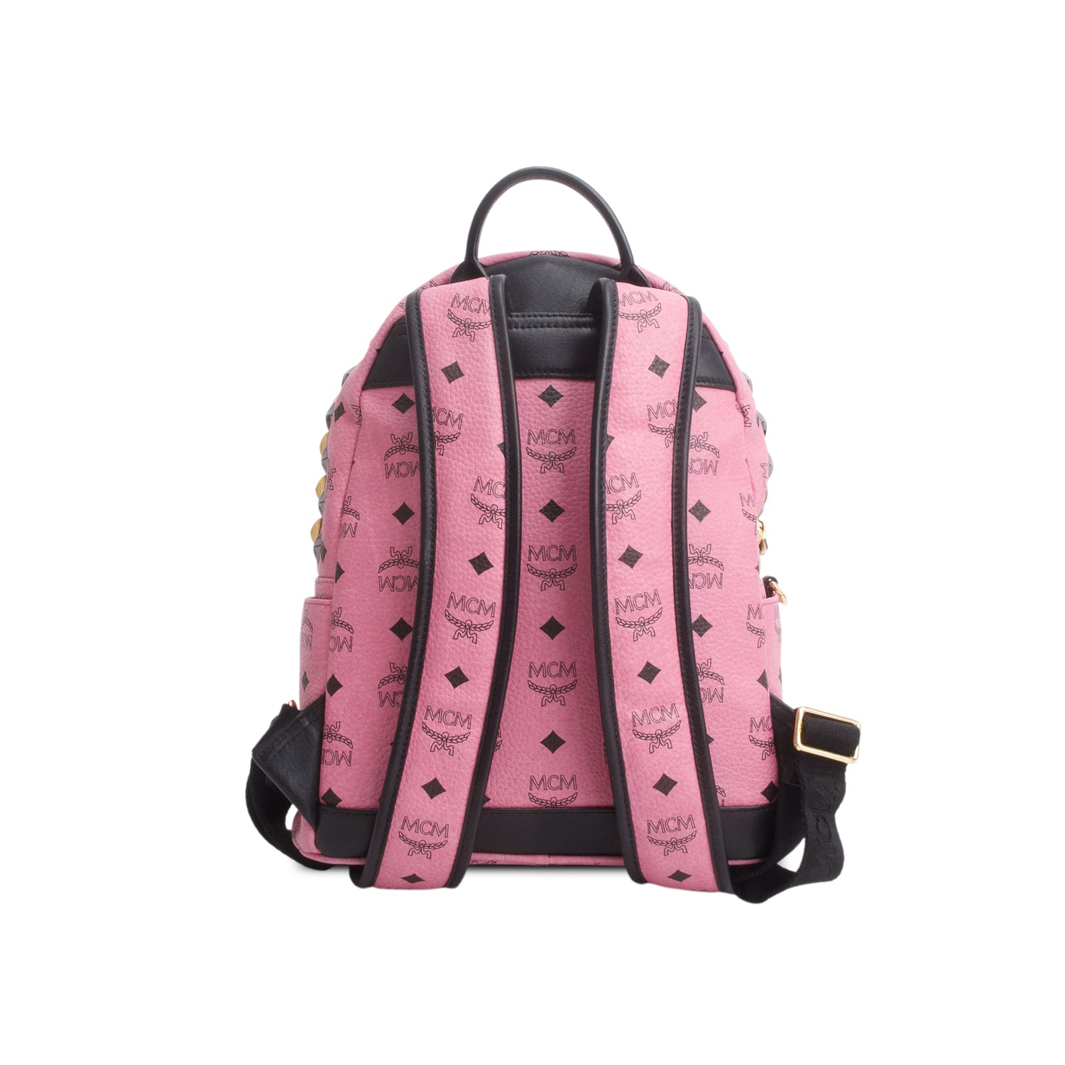 MCM Pink Visetos Small Stark Stud Backpack – OLIVER'S
