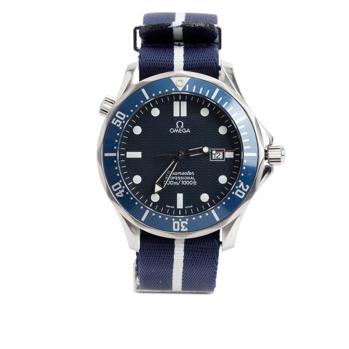 Omega Titanium Seamaster 'Golden Eye' 41 MM Quartz Watch Blue Dial w ...