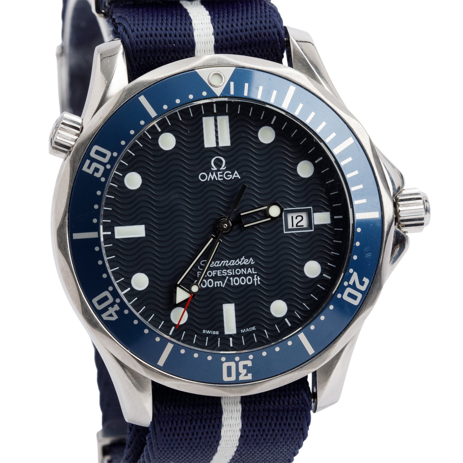 Omega Titanium Seamaster 'Golden Eye' 41 MM Quartz Watch Blue Dial w ...