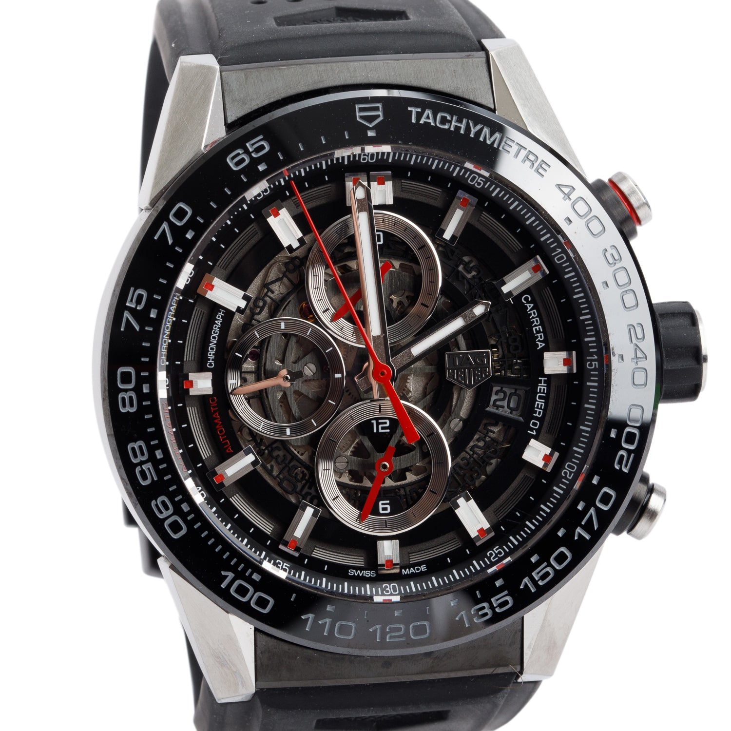 Tag Heuer Stainless Steel & Black PVD Carrera 45 MM Automatic Chronogr ...