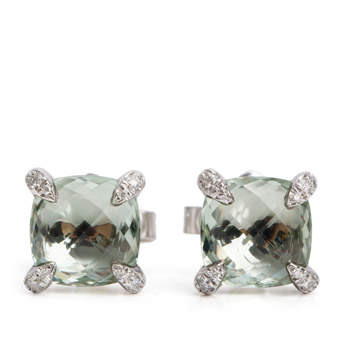 David Yurman Sterling Silver & 14k Gold Post Prasiolite & Diamond Chat ...