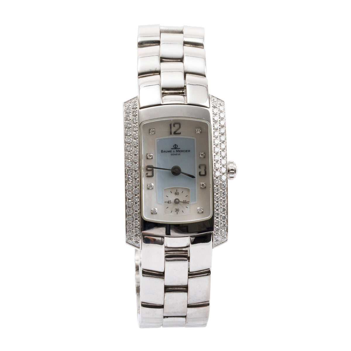 Baume & Mercier 18k White Gold Diamond Bezel & Mother of Pearl Diamond ...